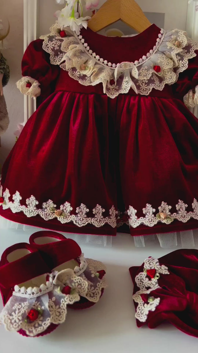 Red Velvet 3 piece set – Valeniko Couture